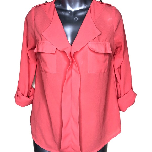 Active USA | Tops | Coral Pink Blouse Small | Poshmark
